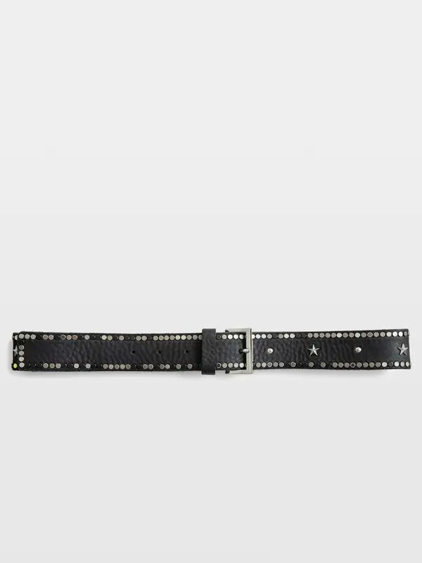 Zadig&Voltaire Starlight Studded Leather Belt - Black