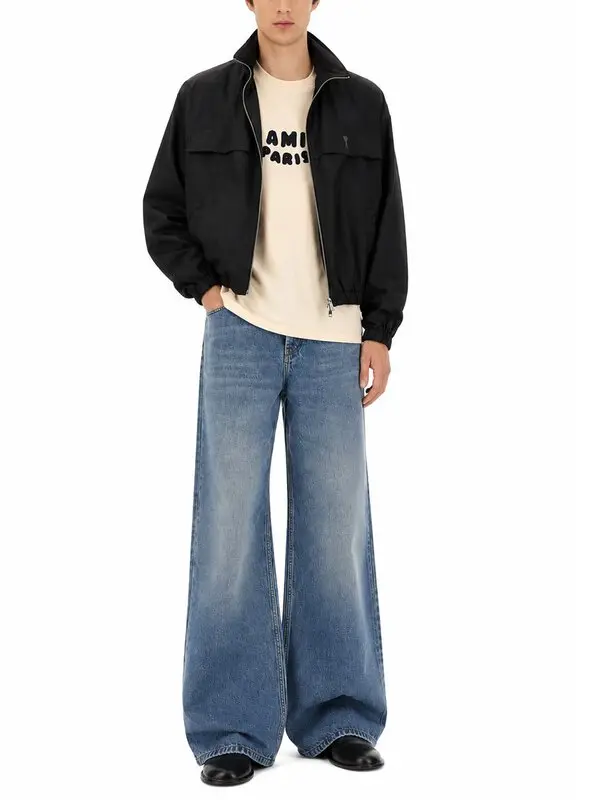 AMI Paris Wide Leg Jeans - Denim