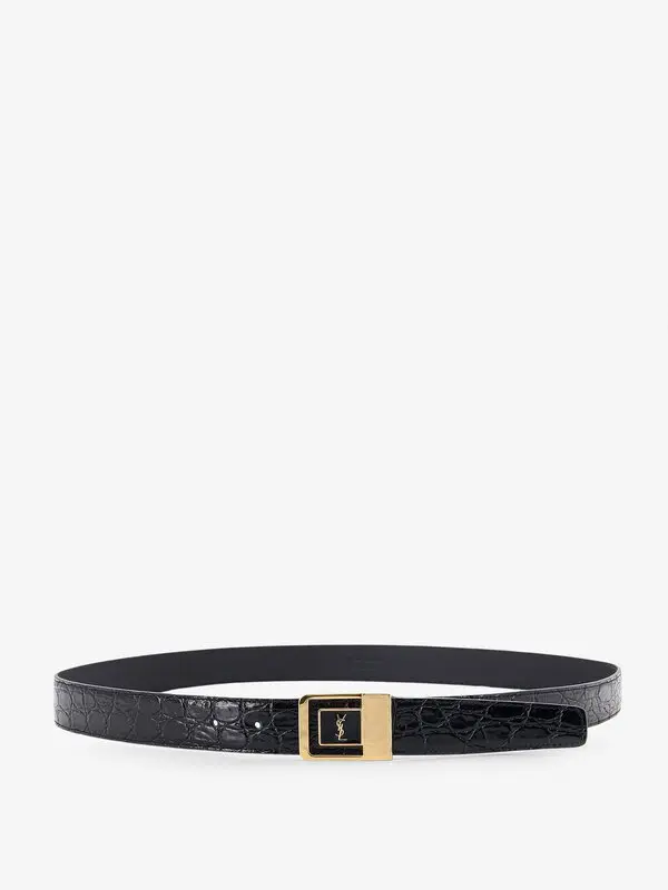 Saint Laurent La 66 Crocodile-embossed Leather Belt - Multicolor