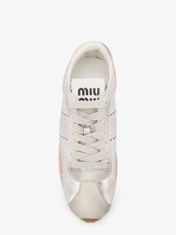 Miu Miu Vintage Silver Leather Sneakers