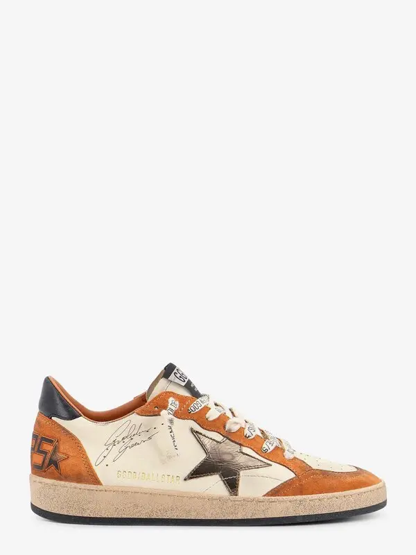 GOLDEN GOOSE Ballstar Sneakers In Suede And Leather With Iconic Side Logo - Multicolor