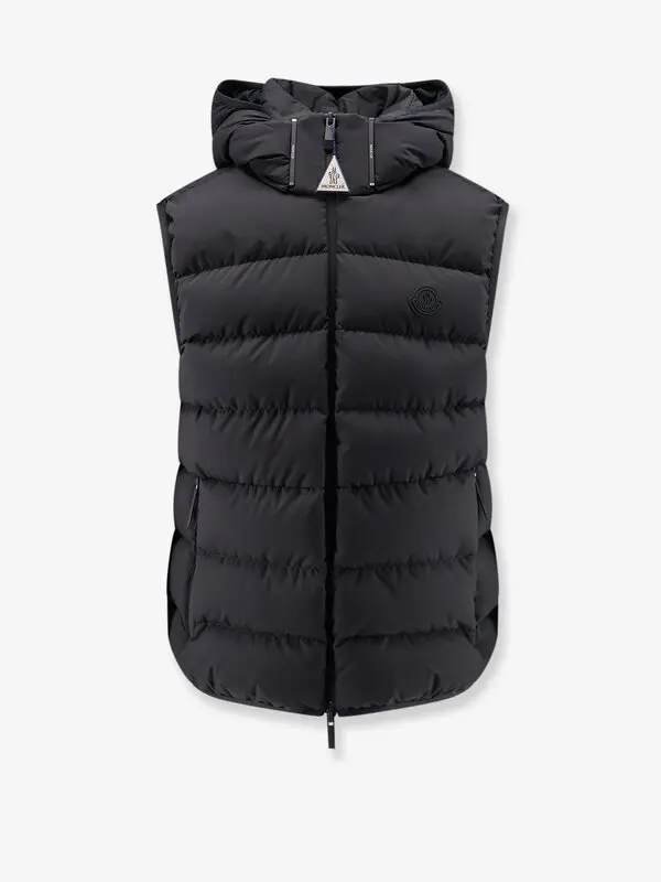 Moncler Sleeveless Down Jacket With Detachable Hood - Multicolor
