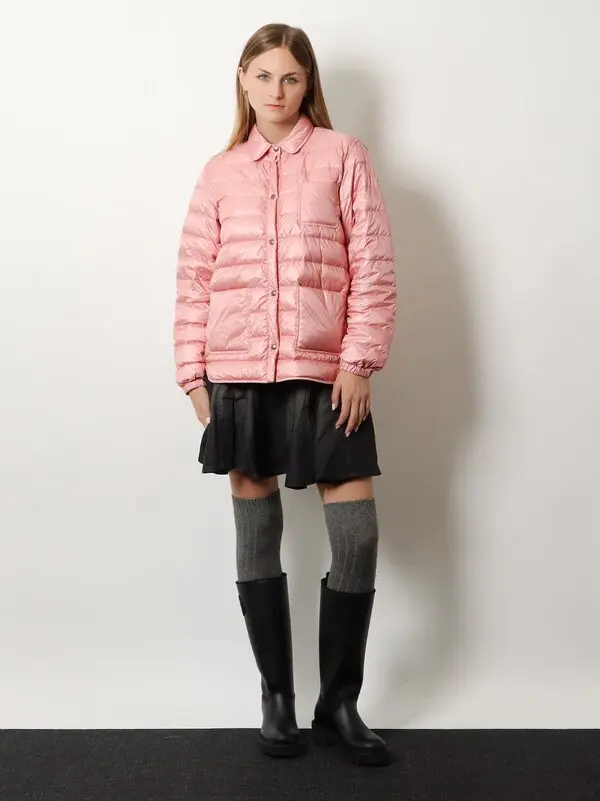 Moncler Quilted Down Jacket With Patch Pockets - Multicolor