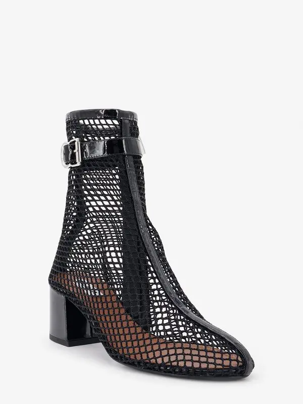 Alaïa Mesh And Patent Leather Buckled Boots