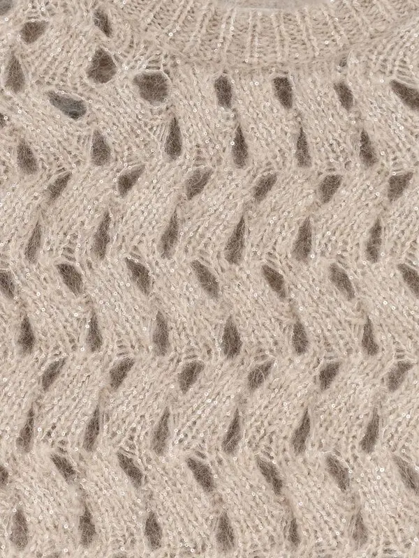 Brunello Cucinelli Perforated Sweater With Micro Sequins