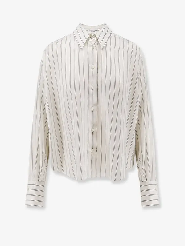 Brunello Cucinelli Striped Silk Shirt - Multicolor