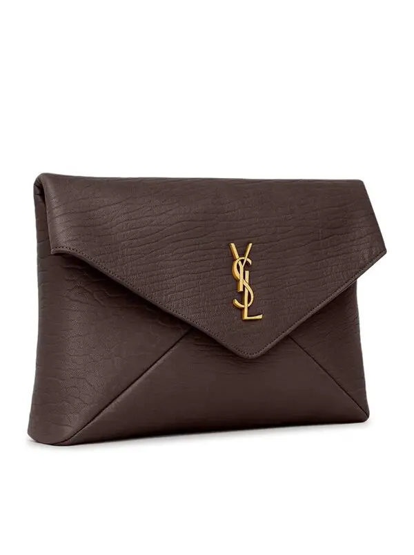 Saint Laurent Cassandre Large Lambskin Envelope Pouch