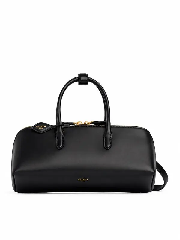 Alaïa Small Sculptural Top-handle Bag In Box Calfskin - Black