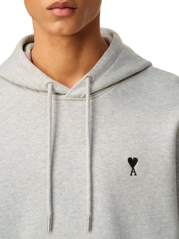 AMI Paris De Coeur Embroidered Cotton Hoodie