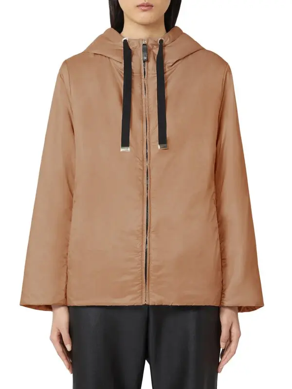 Max Mara Padded Jacket With Hood In Waterproof Canvas