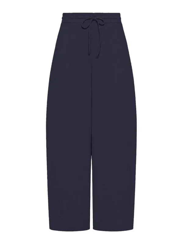 Max Mara Barrel Leg Technical Cotton Jersey Trousers - Blue