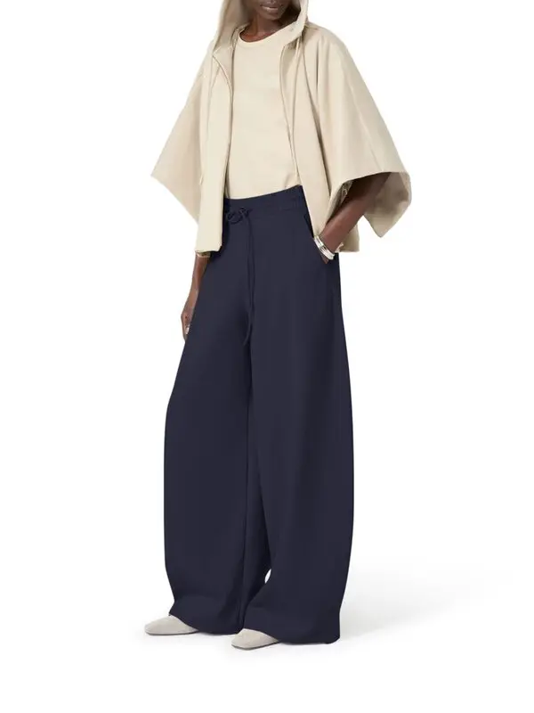 Max Mara Barrel Leg Technical Cotton Jersey Trousers - Blue