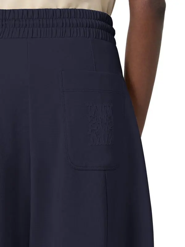 Max Mara Barrel Leg Technical Cotton Jersey Trousers - Blue