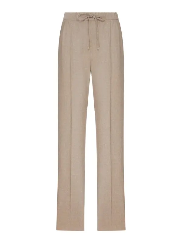 Max Mara Cashmere Foulé Trousers - Cream