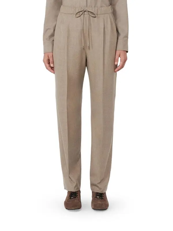Max Mara Cashmere Foulé Trousers - Cream