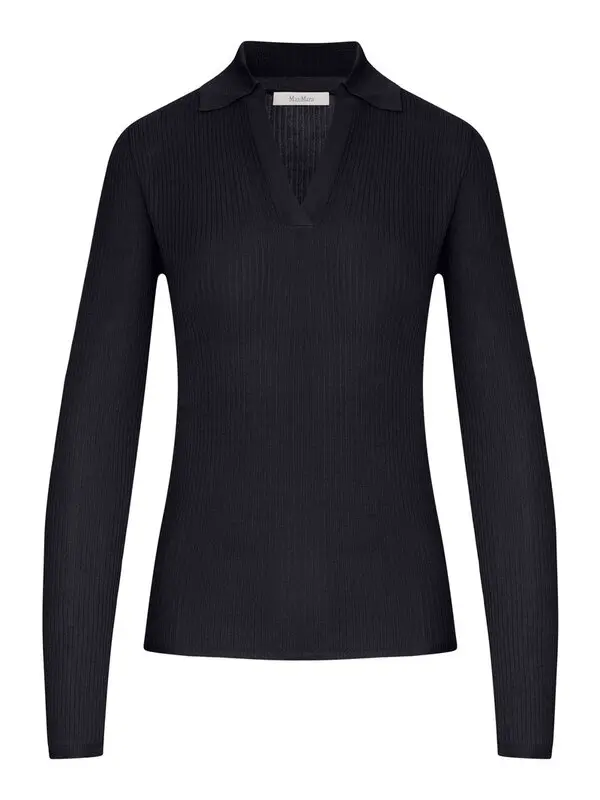 Max Mara Cashmere And Silk Polo Sweater - Blue