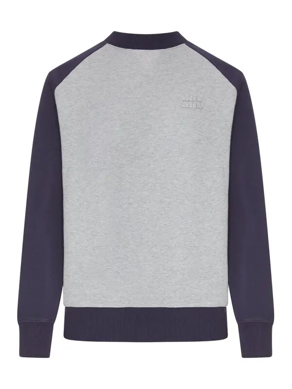 Miu Miu Two-tone Sweatshirt With Logo