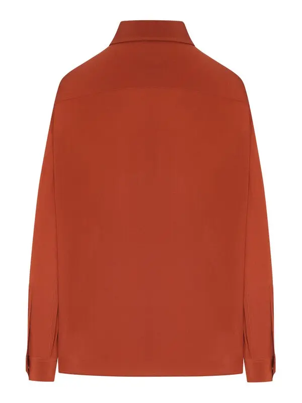 Saint Laurent Silk Shirt With Embroidered Logo