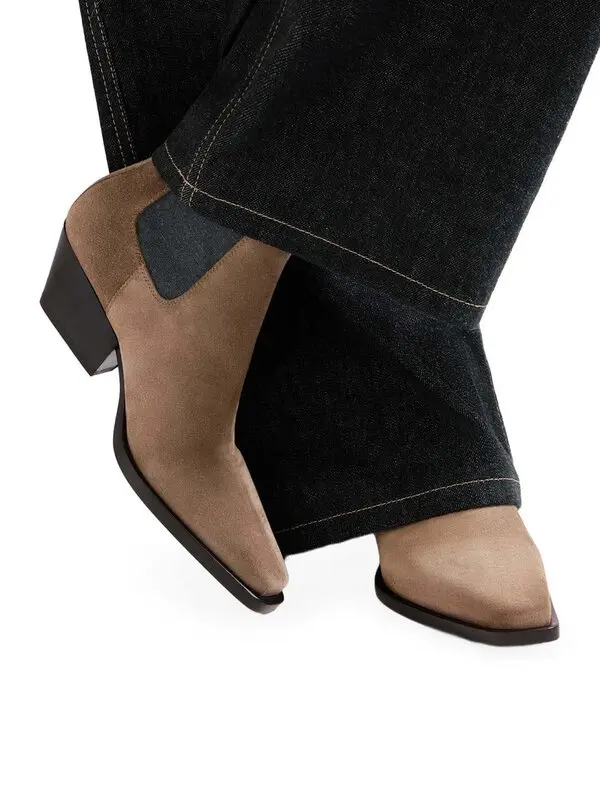 Brunello Cucinelli Suede Chelsea Boots With Monili Detail