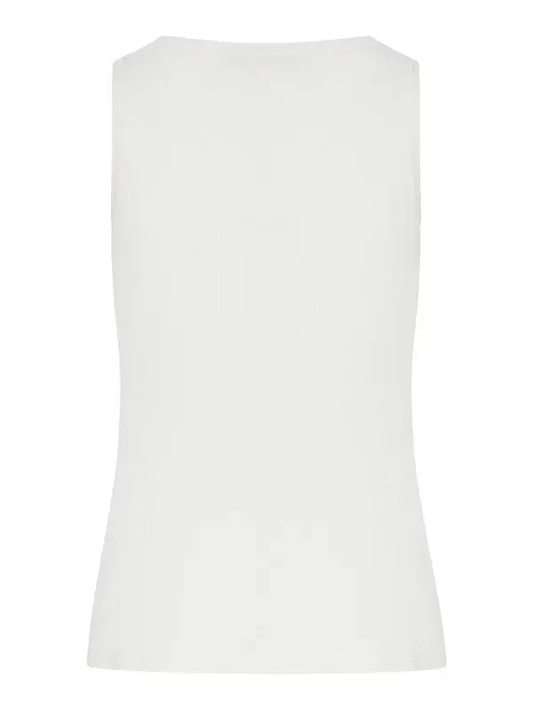 Max Mara Fitted Ribbed Viscose Crepe Top - White