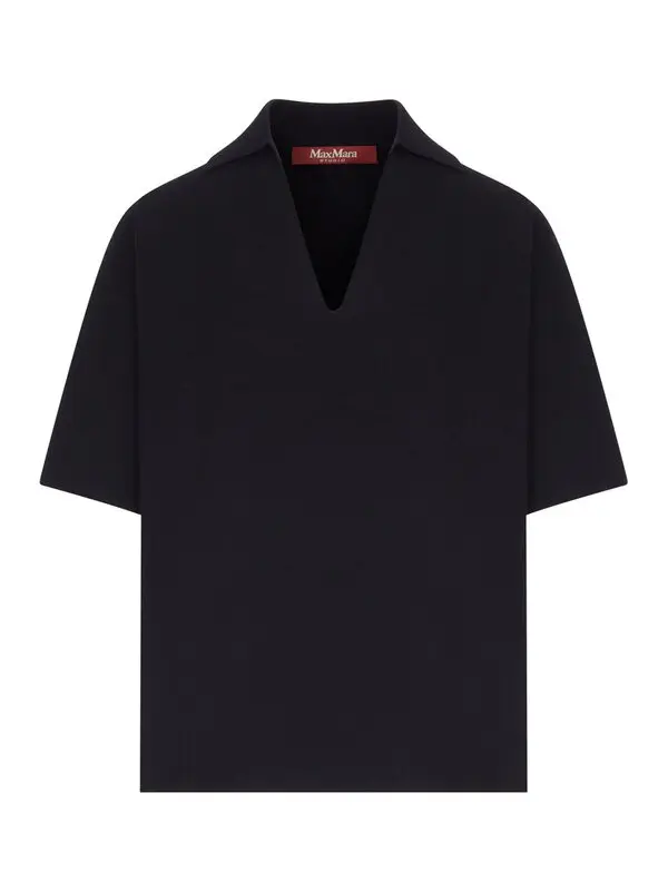 Max Mara Viscose Polo Sweater - Black