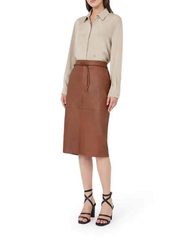 Max Mara Silk Crêpe De Chine Shirt With Embroidered Monogram - Cream