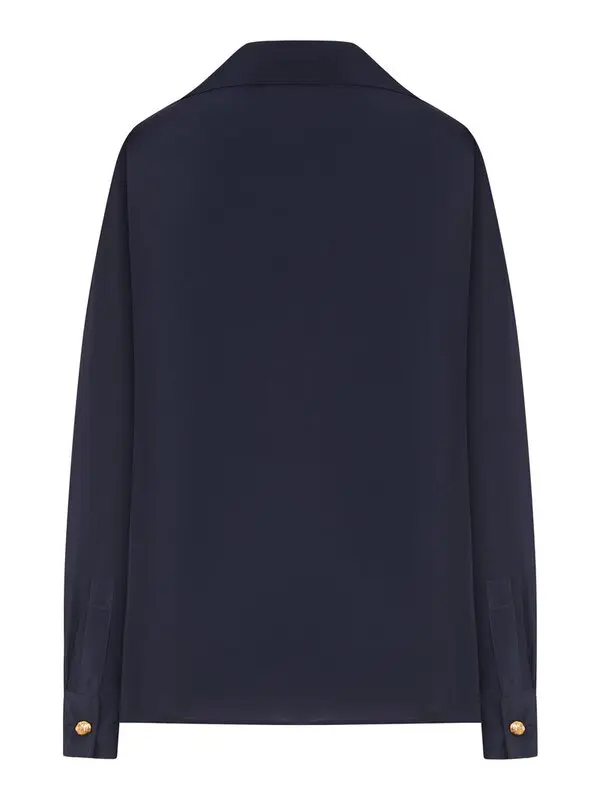 Max Mara Silk Crepe De Chine Polo Shirt