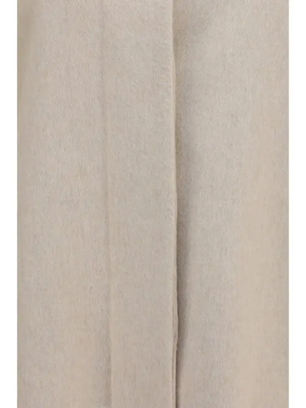 Alaïa Asymmetric Double Face Cashmere Coat - Cream