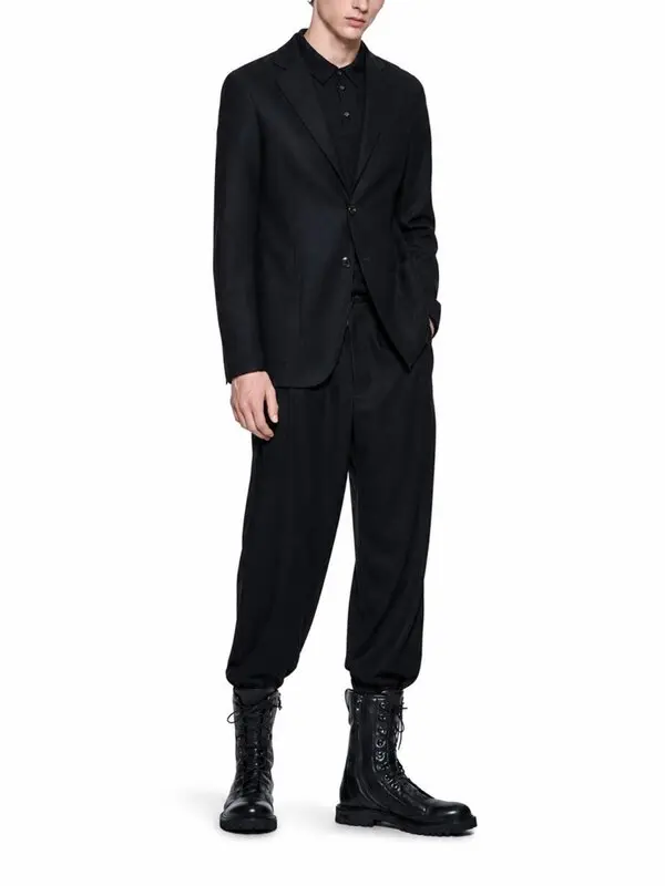 Giorgio Armani Giacca Monopetto Sfoderata In Cashmere - Blue