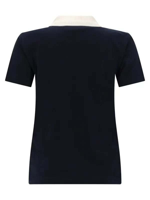 A.p.c. Polo Shirt With Contrasting Collar And Logo Detail - Blue