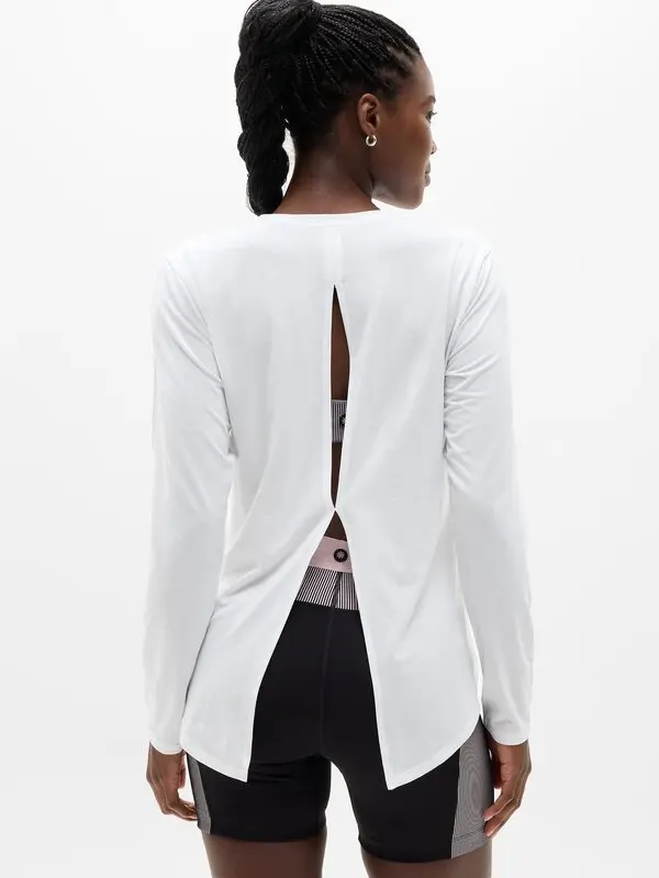 Athleta Trainknit Top With Adjustable Tie-back - Bright White