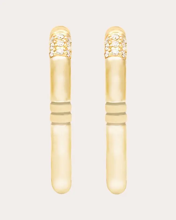 CAMPBELL + CHARLOTTE Diamond Crew Oval Small Hoop Earrings