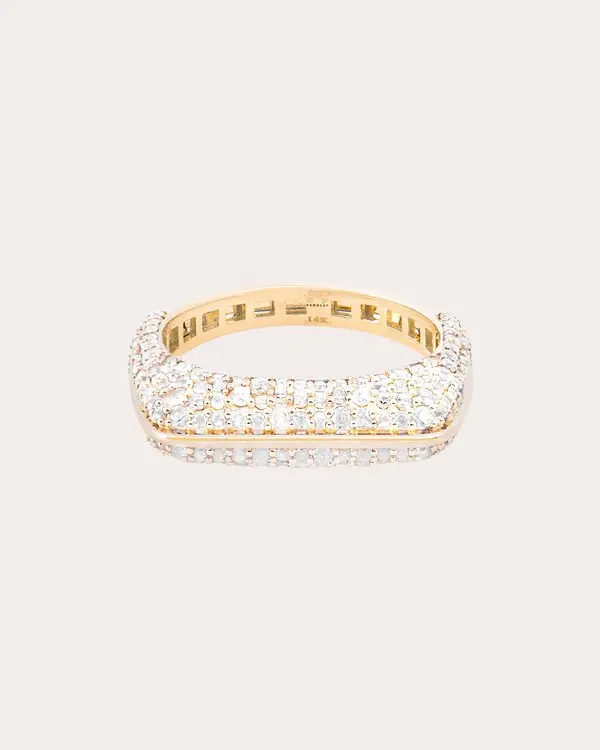 CAMPBELL + CHARLOTTE Diamond Found Rib Curve Band Ring - Gold