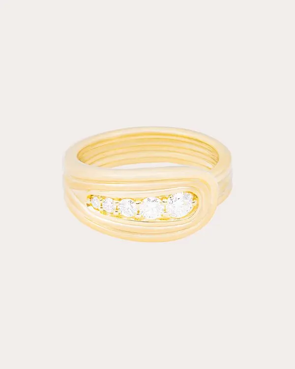 CAMPBELL + CHARLOTTE Diamond Found Nest Bypass Ring - Gold