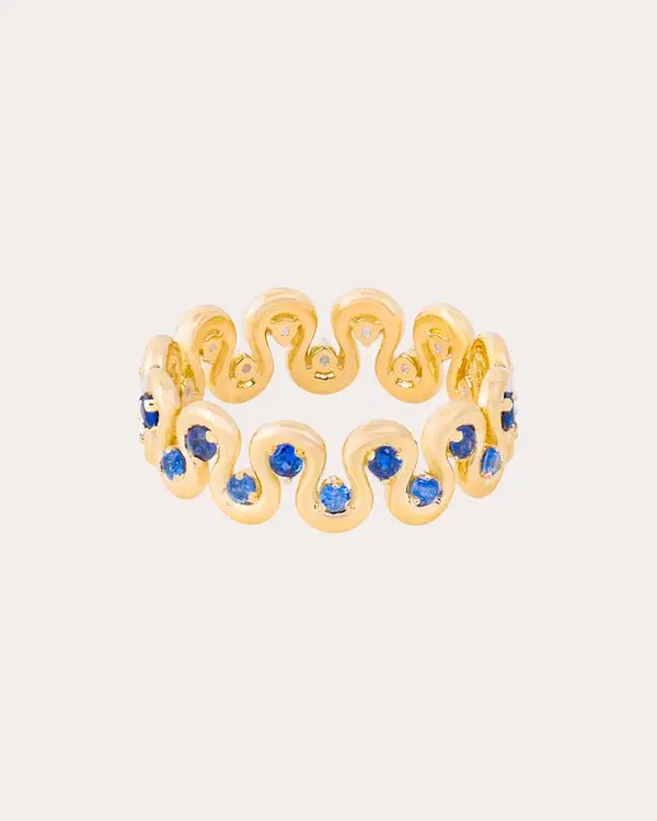 CAMPBELL + CHARLOTTE Found Collection" Sapphire Squiggle Ring