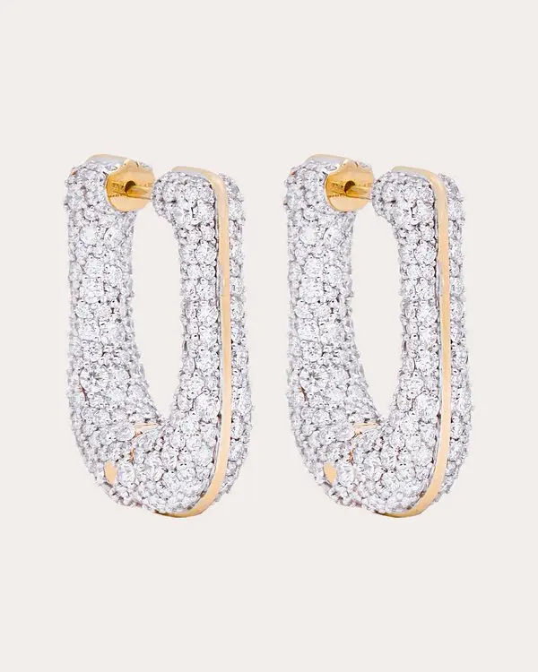 CAMPBELL + CHARLOTTE Diamond Found Rib Curve Hoop Earrings