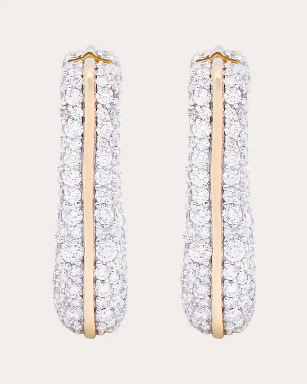 CAMPBELL + CHARLOTTE Diamond Found Rib Curve Hoop Earrings