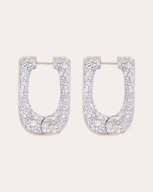 CAMPBELL + CHARLOTTE Diamond Found Rib Curve Hoop Earrings