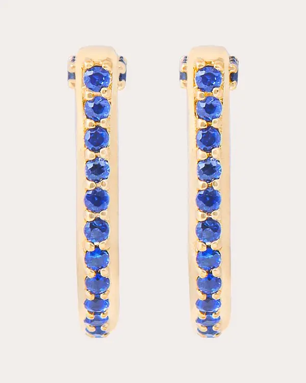 CAMPBELL + CHARLOTTE Sapphire Found Curve Hoop Earrings