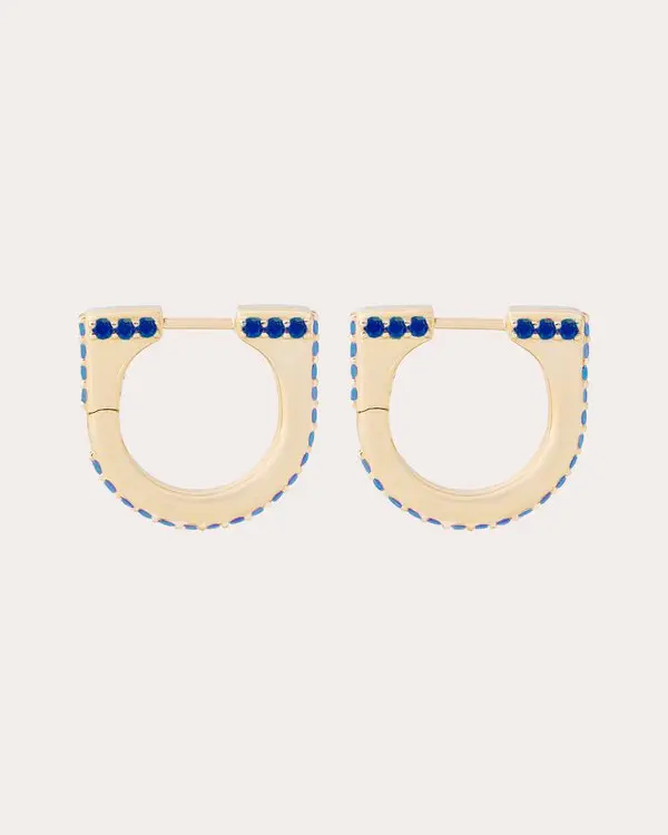 CAMPBELL + CHARLOTTE Sapphire Found Curve Hoop Earrings