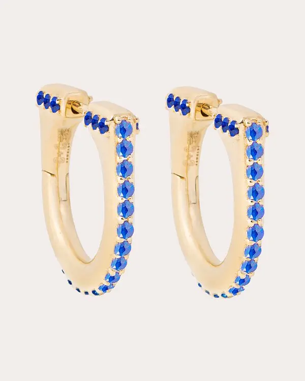 CAMPBELL + CHARLOTTE Sapphire Found Curve Hoop Earrings