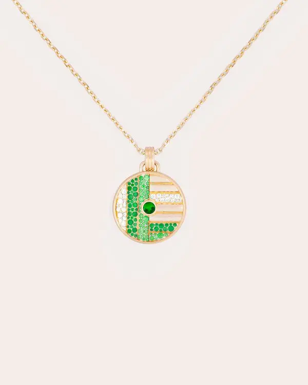 CAMPBELL + CHARLOTTE Diamond & Tsavorite Found Large Disc Necklace