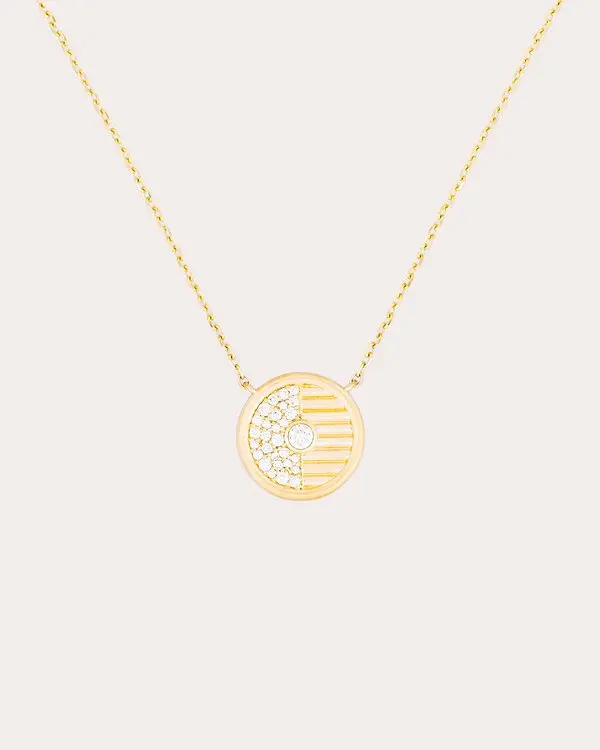 CAMPBELL + CHARLOTTE Diamond Found Small Disc Necklace