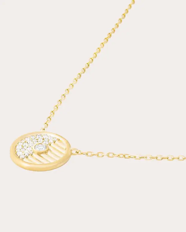 CAMPBELL + CHARLOTTE Diamond Found Small Disc Necklace