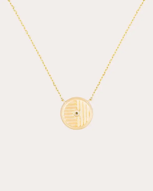 CAMPBELL + CHARLOTTE Diamond Found Small Disc Necklace