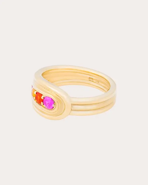 CAMPBELL + CHARLOTTE Multicolor Sapphire Found Nest Bypass Ring