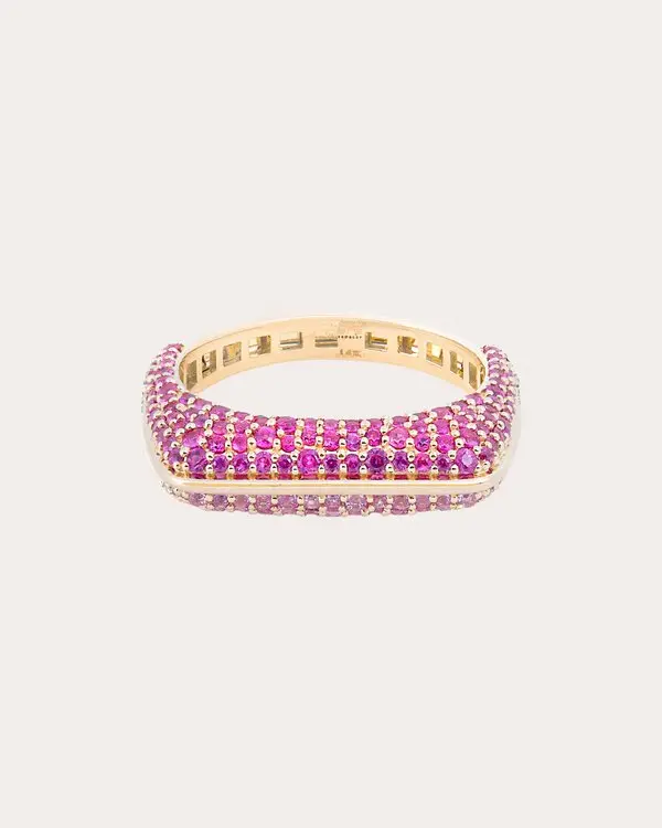 CAMPBELL + CHARLOTTE Sapphire Found Rib Curve Band Ring