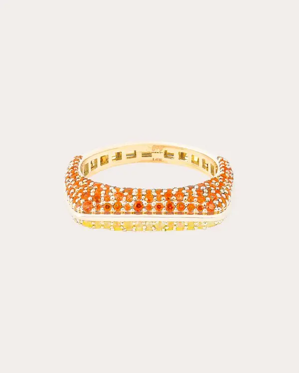 CAMPBELL + CHARLOTTE Multicolor Sapphire Found Rib Curve Band Ring