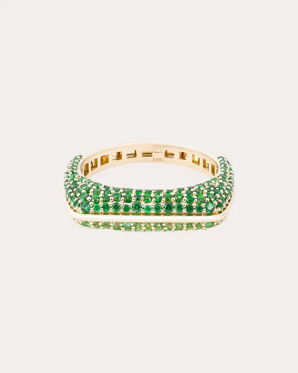 CAMPBELL + CHARLOTTE Tsavorite Found Rib Curve Band Ring