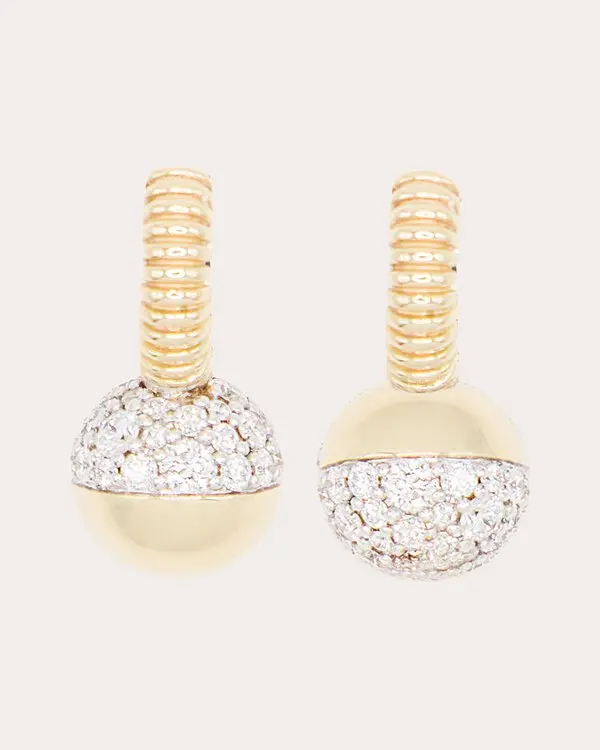 CAMPBELL + CHARLOTTE Diamond Revel Mini Bobble Huggie Earrings